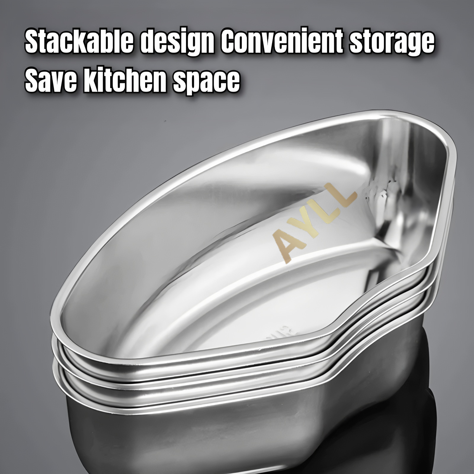 3P304 Stainless Steel Fan-Shaped Divided Steamer Bowl Food Steaming ...
