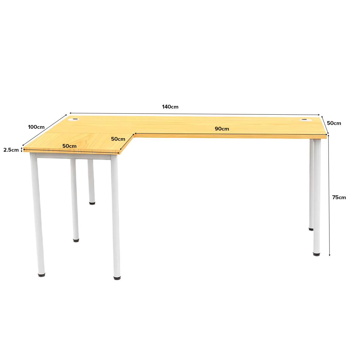 🇸🇬NestHome🇸🇬 RAHEL L-Shaped Corner Desk (Pre-Assembled) - Office ...