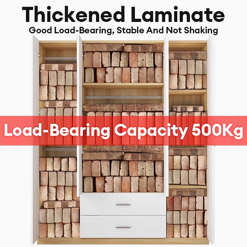 SNB【Safe Package】Wooden Wardrobe Small Home Cabinet With Drawer Storage ...
