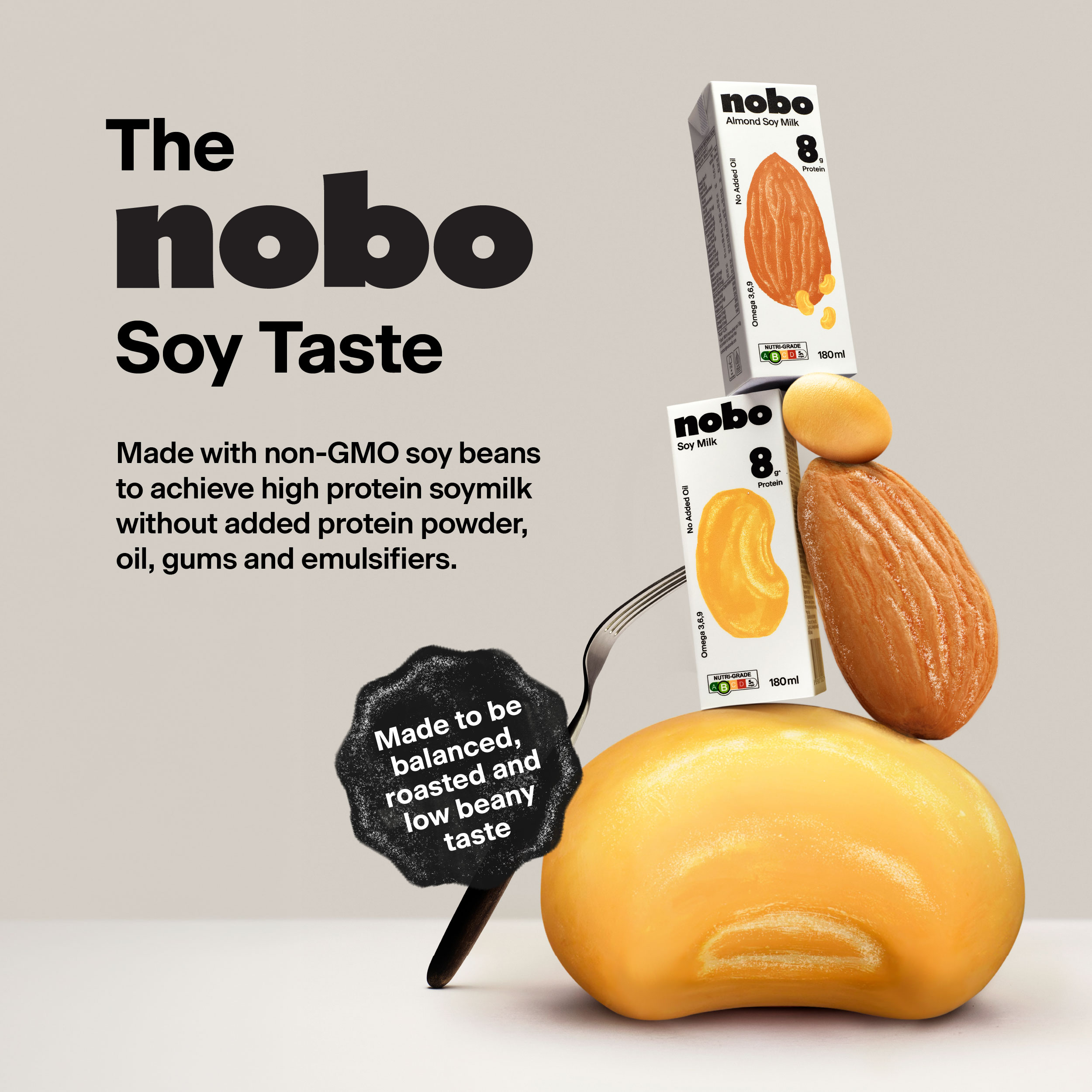 NOBO Soy Milk Original 180ml - Plant-Based Milk, with Protein, Low ...
