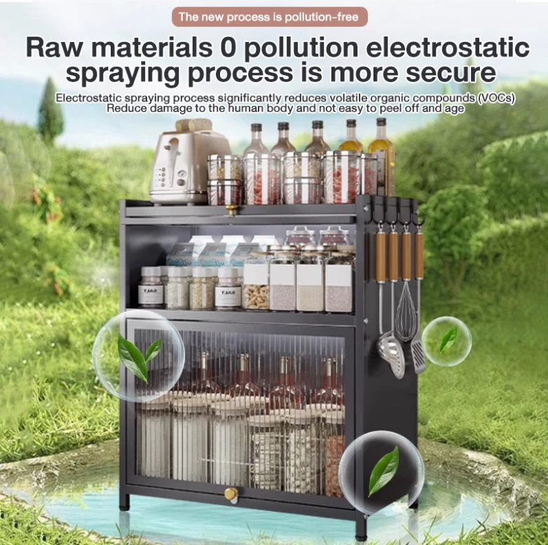 Kitchen Storage Rack Condiments Organizer Kitchen Spice Rack Sauce Rack ...