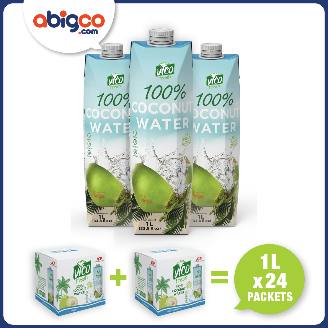 [Big Head Leong] | Vico Natural Coconut Water | 330ml/1L | | Shopee ...