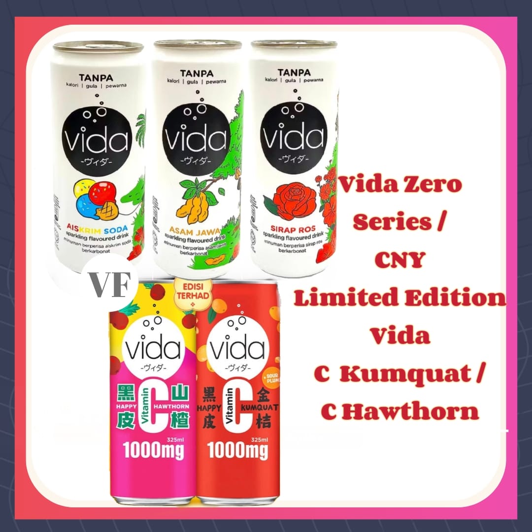 [NEW] VIDA Zero Sugar Sparkling Flavoured Drink Ice Cream Soda/Sirap ...