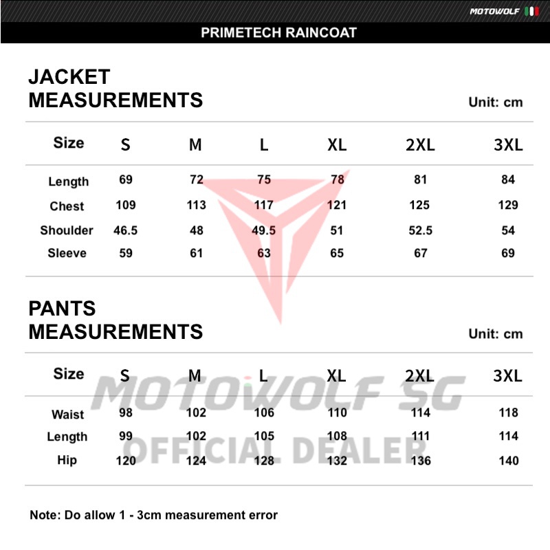 Motowolf 🇸🇬 Official Store - PrimeTech Motowolf Motorcycle Raincoat (No ...