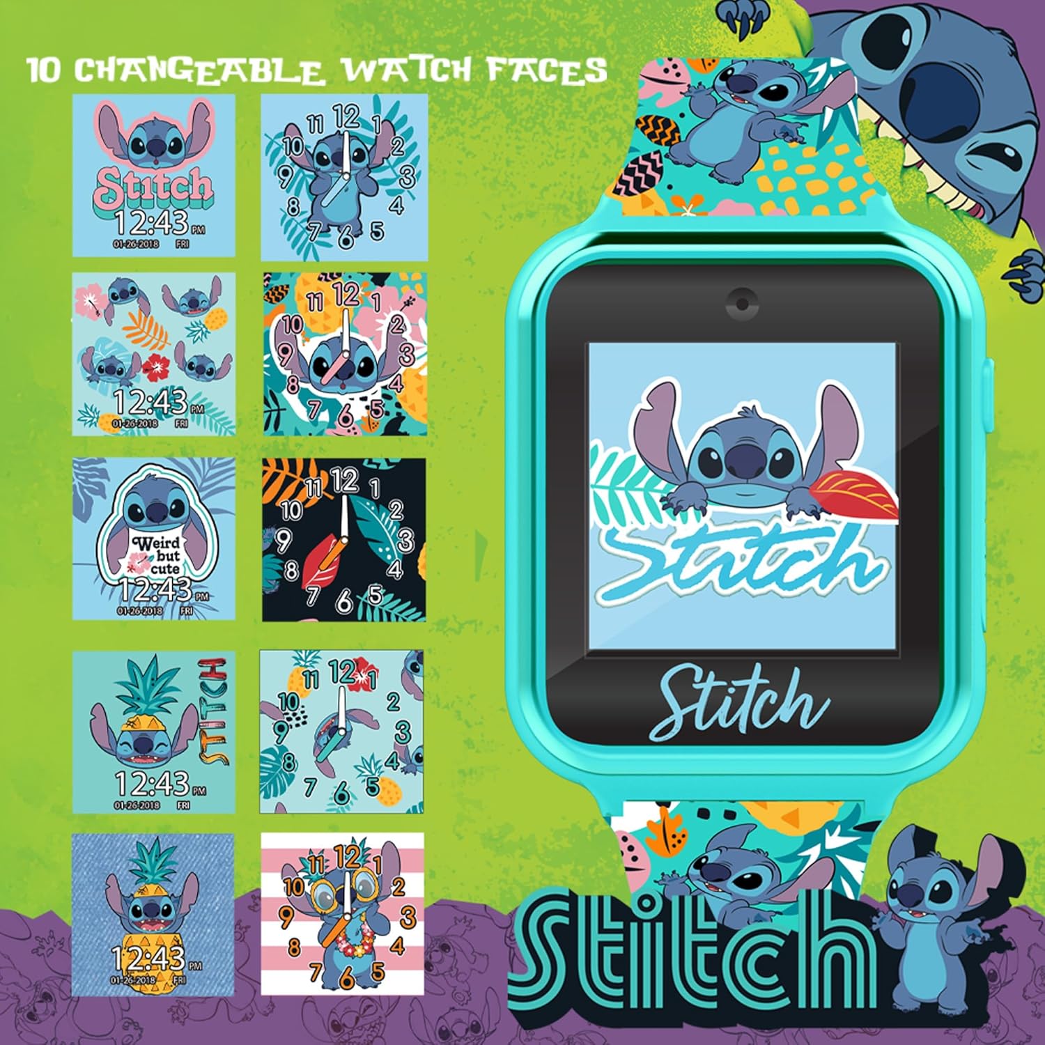 🌟💯% AUTHENTIC🌟Disney Stitch Touchscreen Interactive Smart Watch for ...