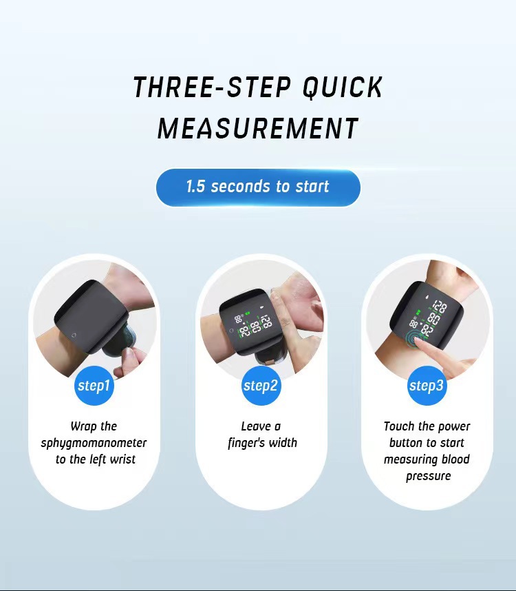 Automatic Wrist Blood Pressure Monitor Rechargeable Smart Touch Digital ...