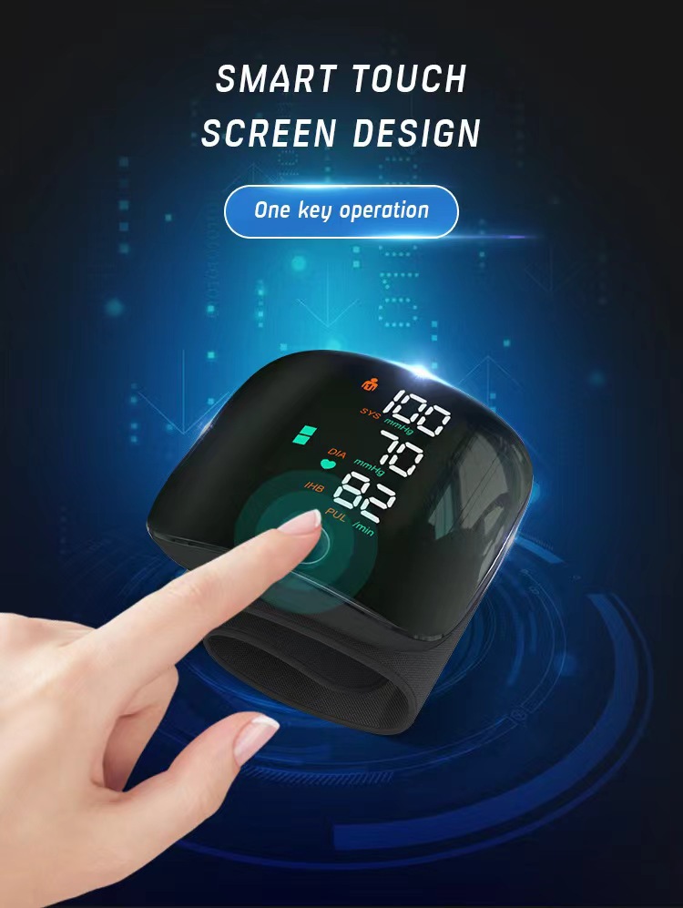 Automatic Wrist Blood Pressure Monitor Rechargeable Smart Touch Digital ...