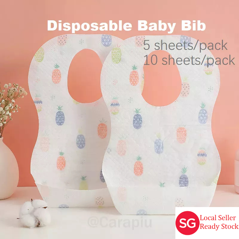 Disposable Baby Bib Flip Pocket Design Waterproof Adjustable ...