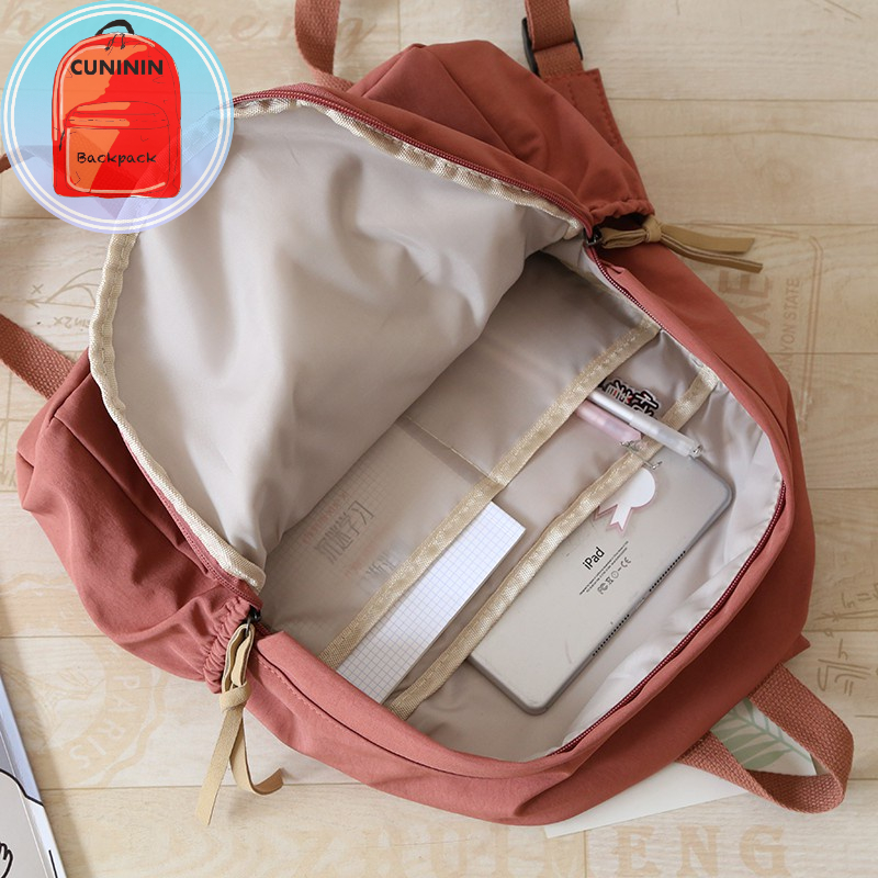 Korean Fashion Nylon Plain Woman Bags School Backpacks Waterproof ...