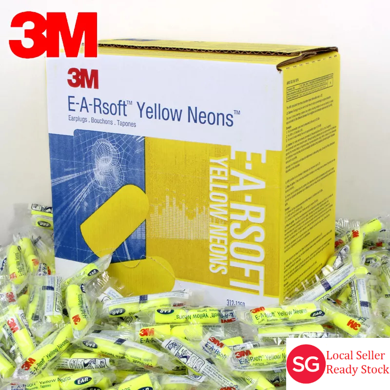 3M Earplug Soft Foam Ear Plug E-A-Rsoft Yellow Neons Disposable Earplugs | Shopee Singapore