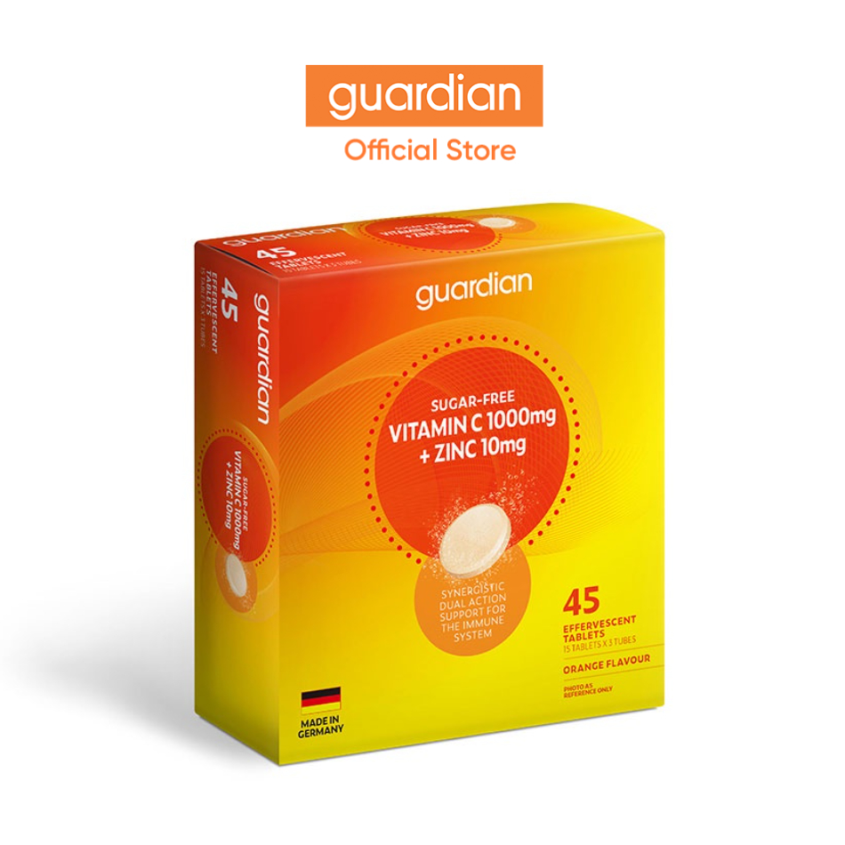 Guardian Vitamin C 1000Mg + Zinc 10Mg Effervescent, 3x15 Tabs | Shopee ...