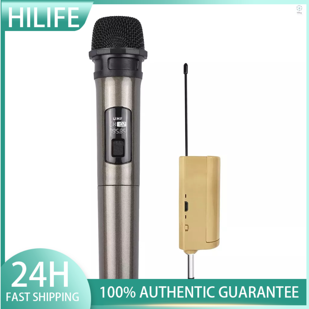 Handheld Wireless Microphone VHF Dynamic Mic with Portable Mini ...
