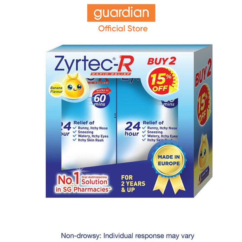 Zyrtec R Solution Twin Pack, 2X75Ml | Shopee Singapore