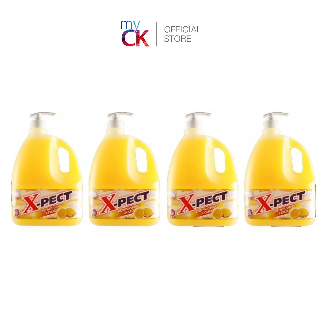 (Bundle of 4) X-Pect Dishwashing Liquid with Anti Bacteria 2000ml (Lime ...