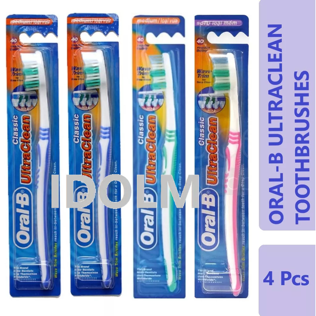 [ Bundle of 4 Pieces] Oral B Classic UltraClean Toothbrush (Soft ...