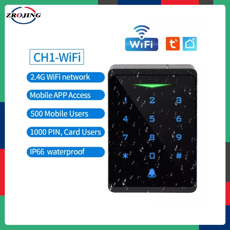 Wifi Tuya & Smartlife App Backlit Access Control Keypad IP66 Waterproof Standalone RFID 125kHZ ...