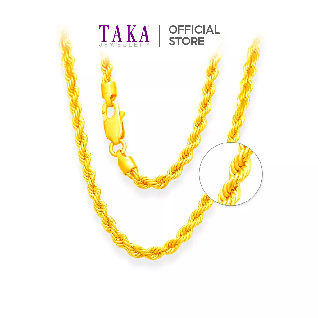TAKA Jewellery 916 Gold Chain Rope | Shopee Singapore