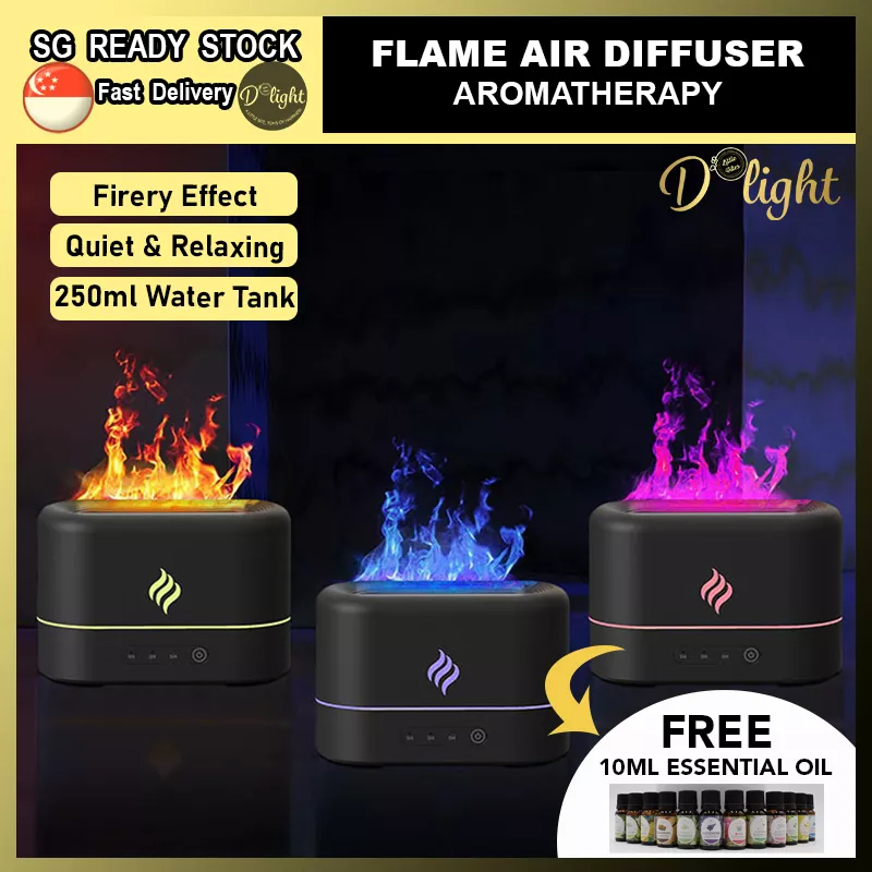 Ultrasonic Flame Air Humidifier Aroma Air Diffuser Aromatherapy Free ...