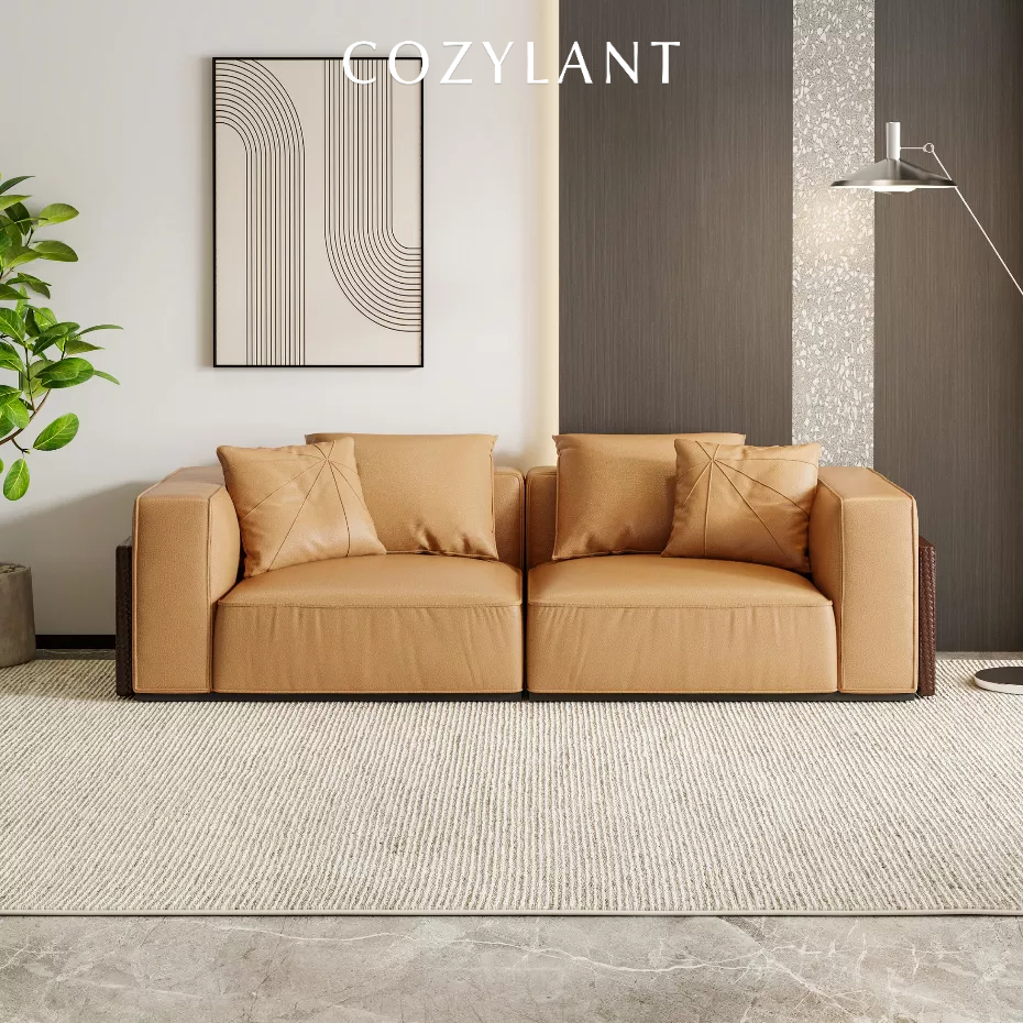 Cozylant Carson Half Leather Sofa / 3 Seater Sofa / 2 Seater Sofa ...