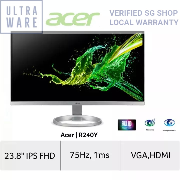 Acer 24" Full HD IPS Monitor R240Y (SG Set, Local Warranty) | Shopee ...