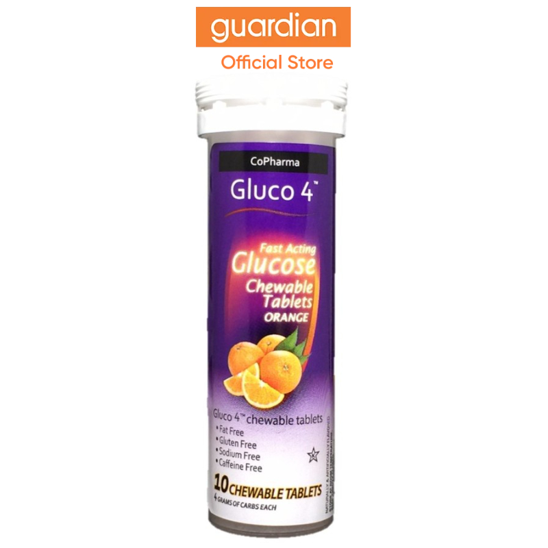 Gluco4 Glucose Orange Chewable Tablets 10 tablets | Shopee Singapore