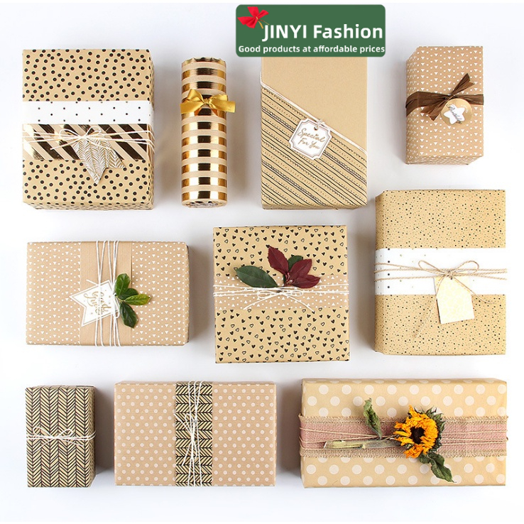Kraft paper gift box wrapping paper ~DIY holiday gift gift wrapping ...