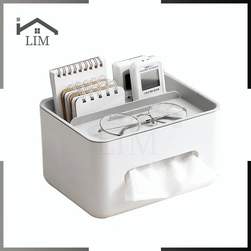 Tissues Paper Box Desktop Tissue Box Storage Organizer Remote Control ...