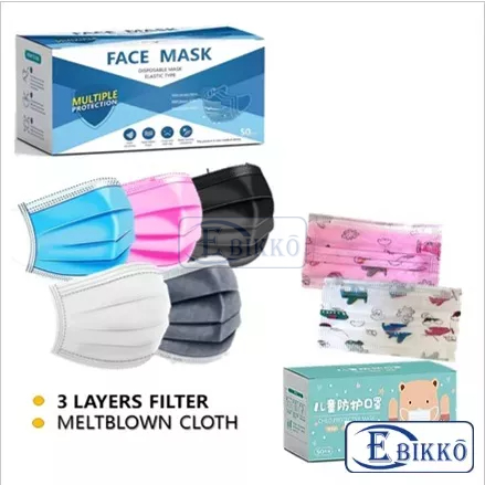 Local delivery Hot Sale 3-layer mask 50pcs Face Mask Adult / Children ...