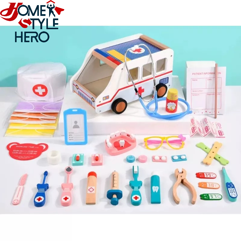 [SG Stock] Wooden Medical Doctor Dentist Pretend Play Set with Storage ...