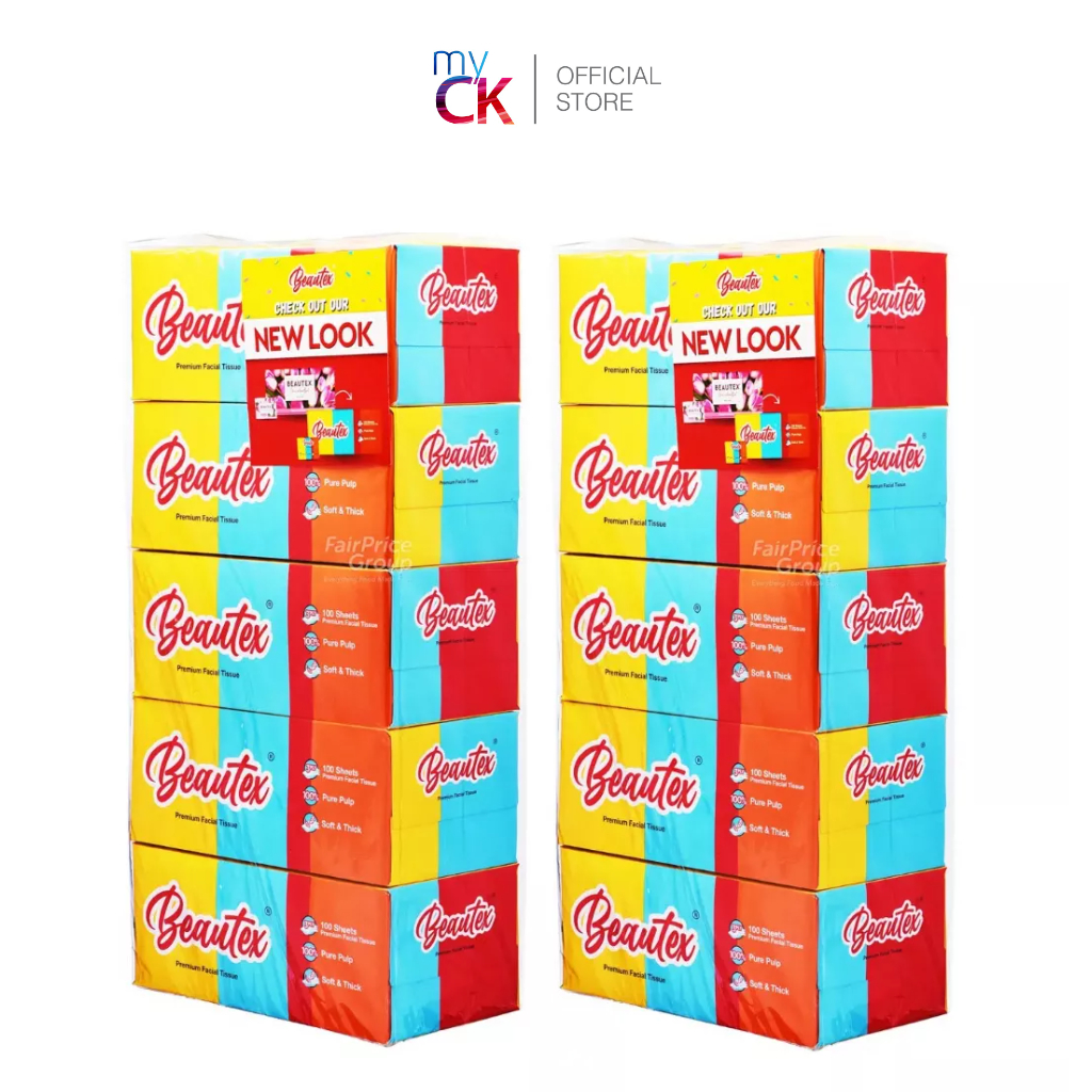 (Bundle of 2) Beautex Pure Pulp Premium Facial Box Tissues 3Ply 5x100's ...