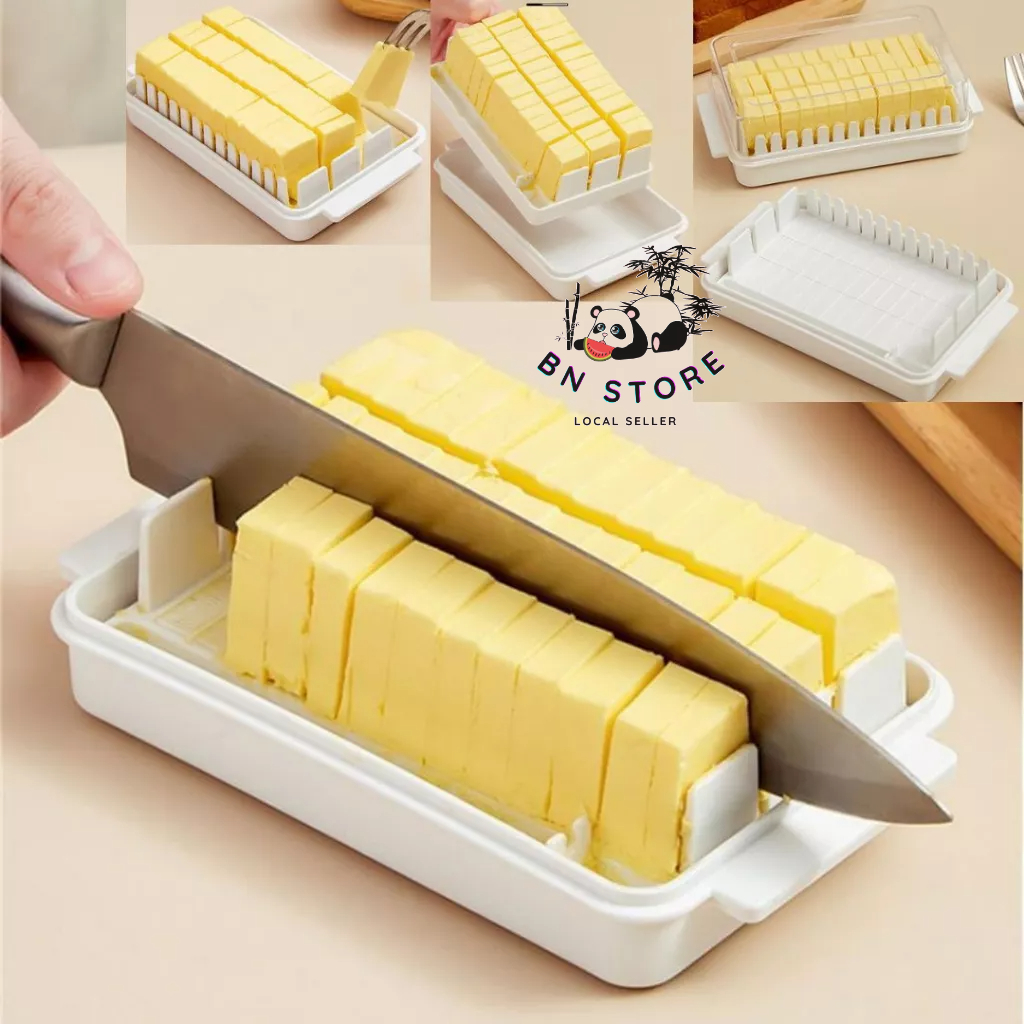 Butter Cutter Container With Lid Butter Cheese Fresh-keeping Organizer ...