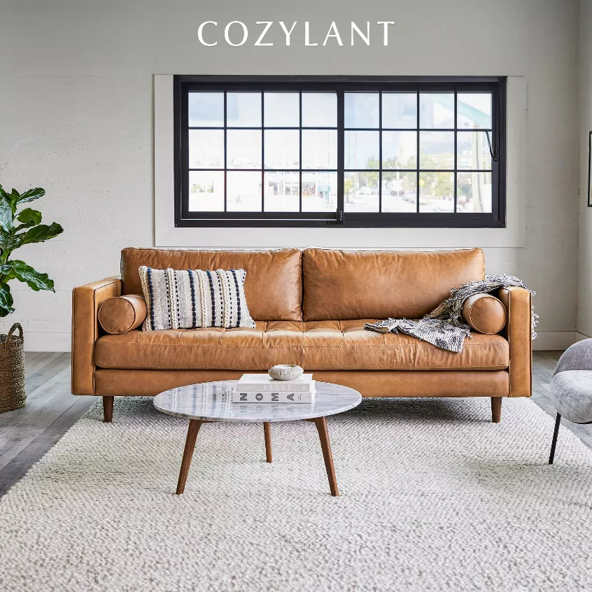 Cozylant Castle Leathaire Sofa / 3 Seater Sofa / 2 Seater Sofa / Brown ...
