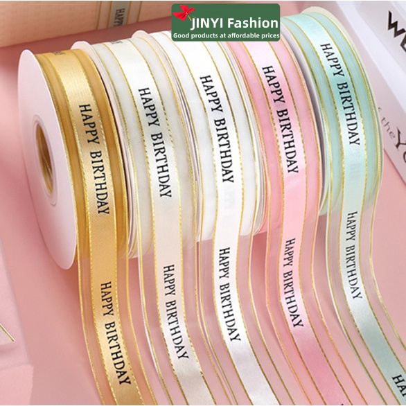 5Meters*2.5CM Phnom Penh Happy Birthday Chiffon Ribbon~Bowknot Ribbon ...