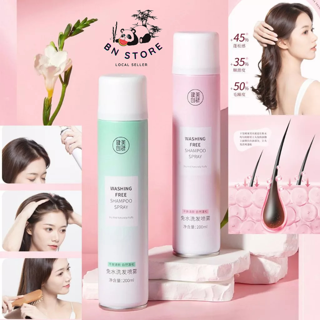 Wash Free 200ml Oil Free Fresh Hair Spray Natural Instant 1pcs Fluffy ...