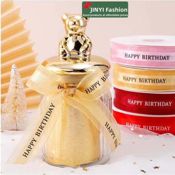 Happy Birthday Chiffon Ribbon~Bowknot Ribbon Packaging Bouquet Ribbon ...