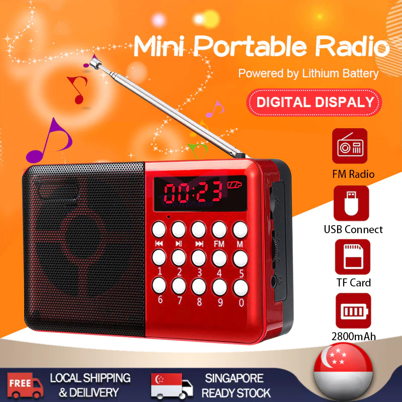 FM Radio Portable Mini Radio AM | FM | USB | TF | MP3 | Player ...