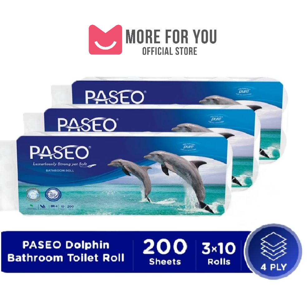 💕MORE FOR YOU💕Paseo Pure Pulp Bathroom Tissue Roll 4 Ply 200 sheet x 3 ...