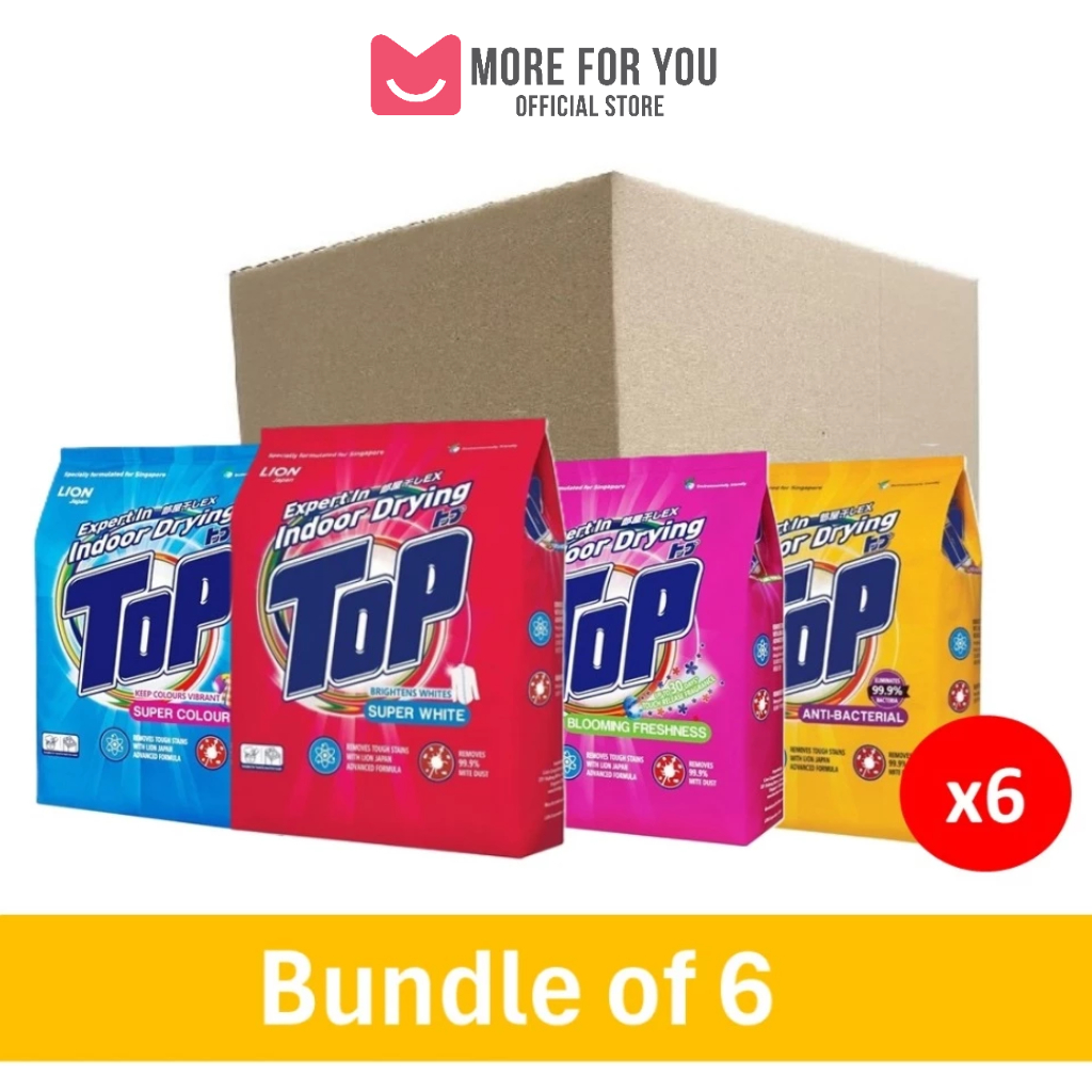 💕MORE FOR YOU💕 Top Detergent Powder 2.3kg x 6 packs (Carton Sale) | Shopee Singapore