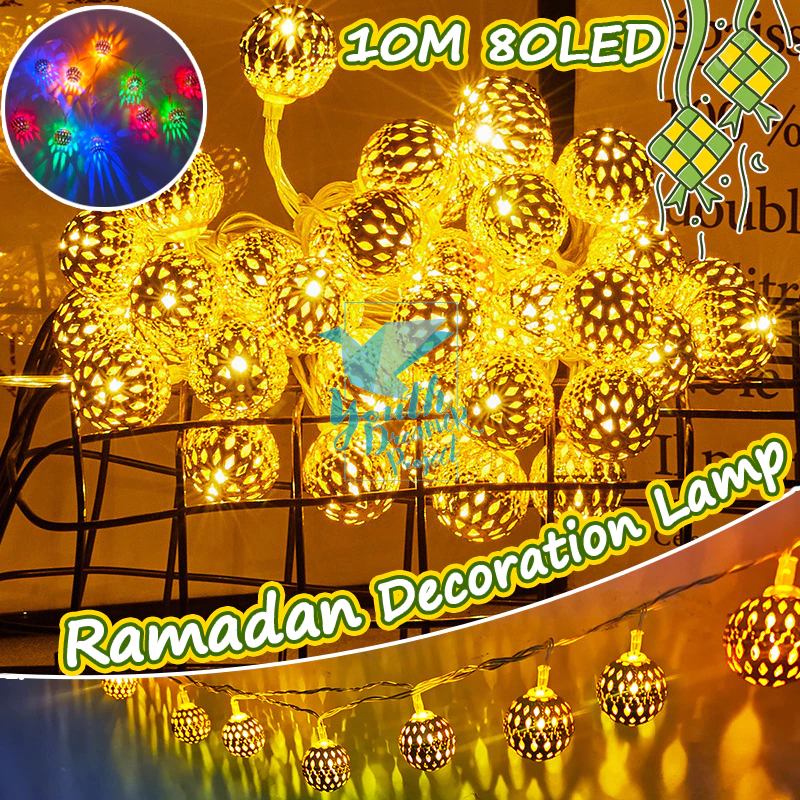 Hari Raya Lights Ramadan Lights 10M LED Morocco Ball Light Lampu Raya ...
