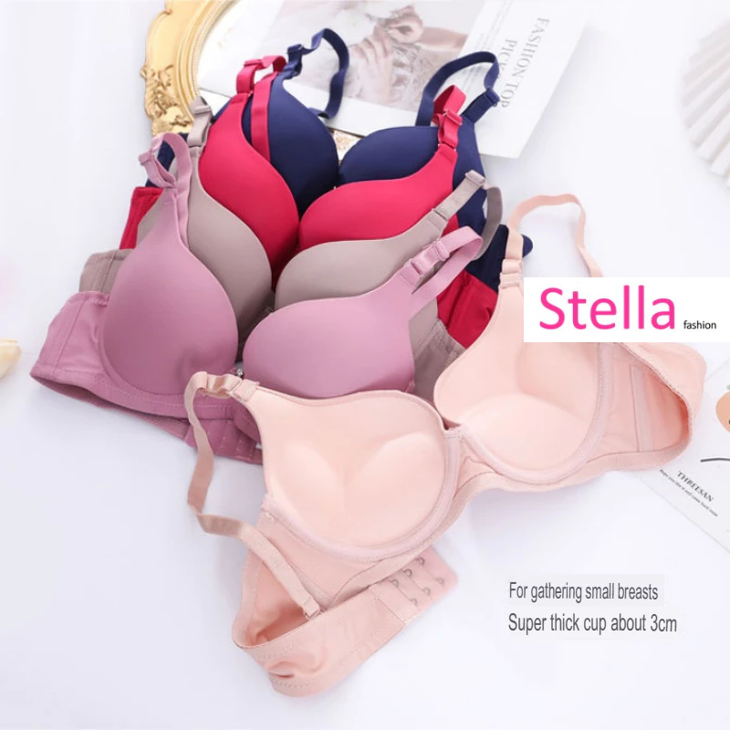 Stella Fashion Push Up Bra Small Breast 34-38 A B Cup Wired Seamless Bra 2 Hook Push Up Bra Ada ...