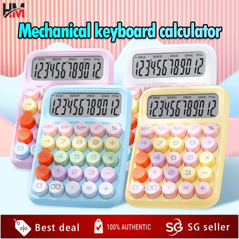 【HM】Ins Dopamine Color Calculator 12 Digits Large Display Mechanical ...