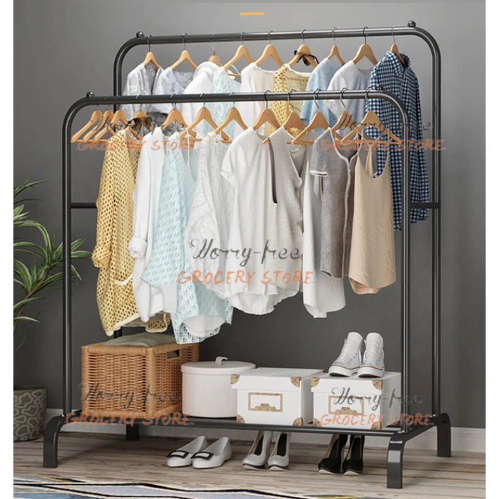 Sturdy Steel Tube Drying Rack Clothes Rack | Shopee Singapore