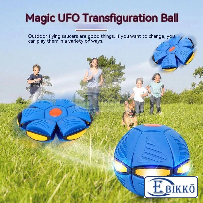 Magic Flying Saucer Ball UFO Flat Throw Disc Ball with 3 LED Light Toy ...