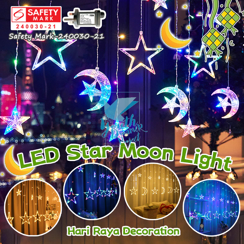 Lampu Raya 4.5M Hari Raya Lights 138LED 2025 Hari Raya Decoration ...