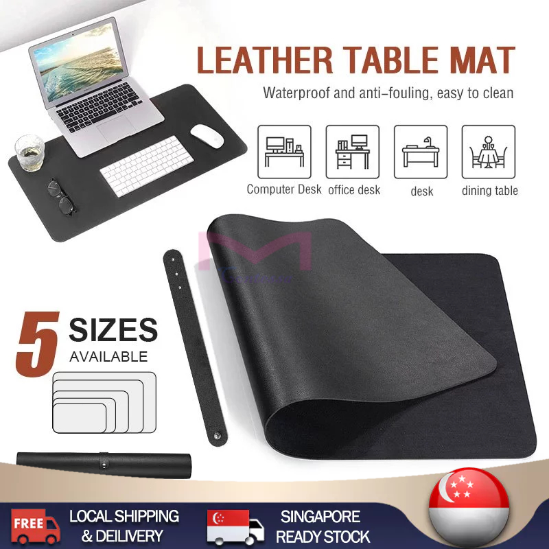 【SG Stock】Desk Mouse Pad /Desktop Mousepad PU Leather Waterproof ...