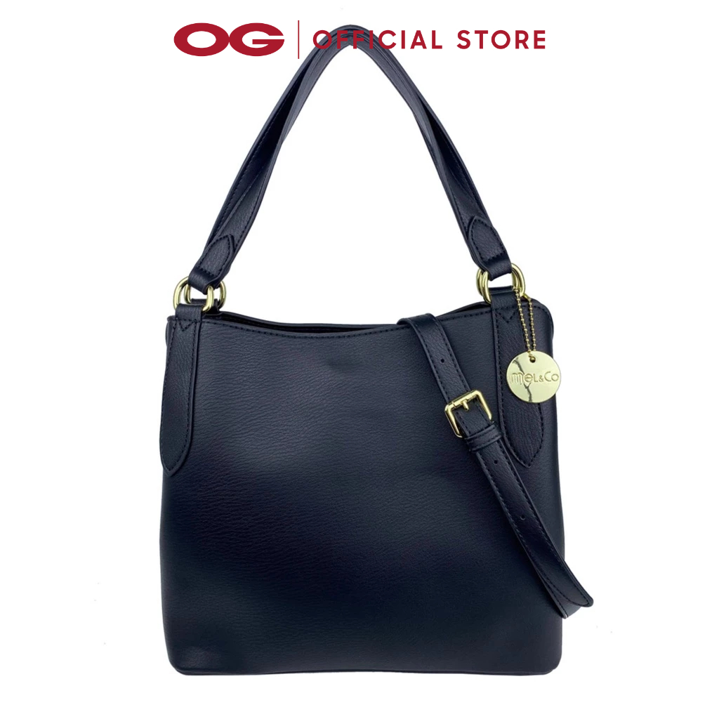 Mel&Co Triple Compartment Double Handle Black | Shopee Singapore