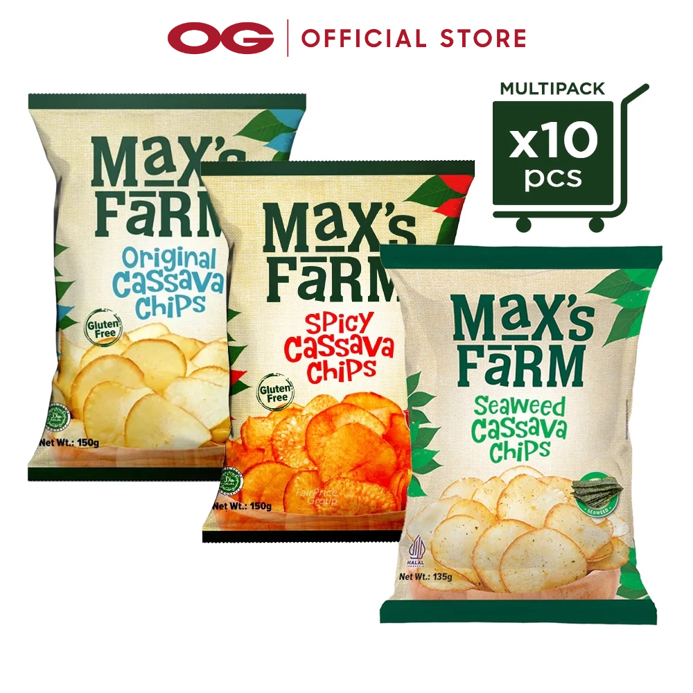 Max's Farm Cassava Chips Original / Spicy / Seaweed 10 Packs - Carton ...