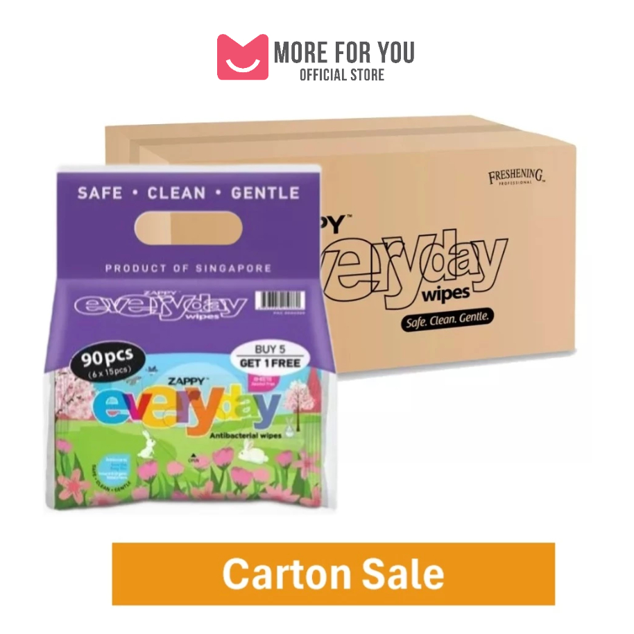 💕MORE FOR YOU💕 Zappy Everyday Antibacterial Wet Wipes 15s (36 packets ...