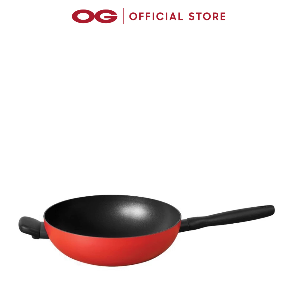 Meyer Bauhaus 30cm IH Non-Stick Stir Fry (Rome Red) | Shopee Singapore