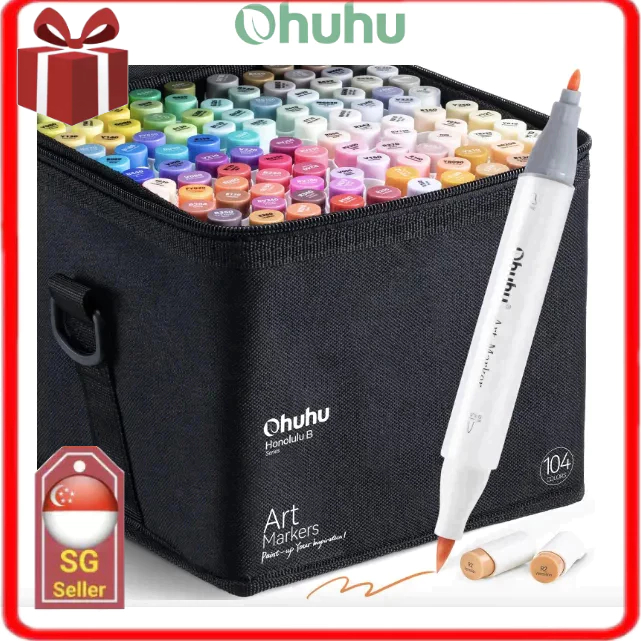 Ohuhu Alcohol Markers Brush Fine Tip color Art Marker Set for Artists ...